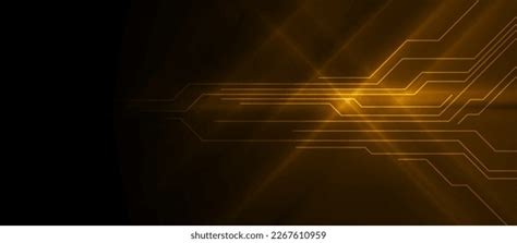 Glowing Orange Abstract Tech Background Circuit Stock Vector Royalty Free