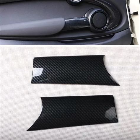 탄소 섬유 Abs 자동차 사이드 도어 핸들 보울 프로텍터 커버 트림 액세서리 미니 쿠퍼 F55 F56 원 3 도어 2014