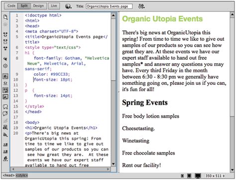 Dreamweaver Tutorial Learn An Introduction To Styles In Dreamweaver