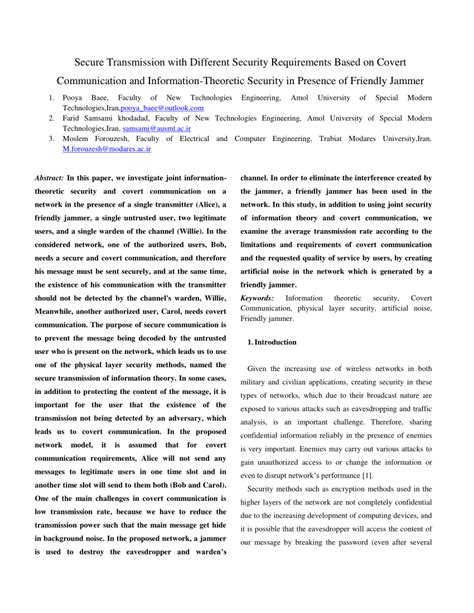 Pdf Secure Transmission With Different Security Requirements Based On