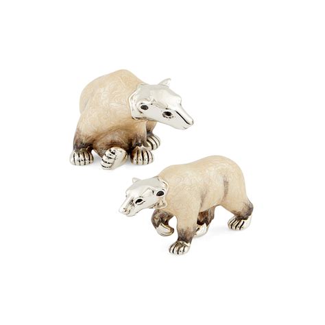 Saturno Sterling Silver Polar Bear Figurine H L Brown
