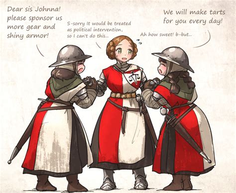 Safebooru 3girls Armor Belt Boots Braid Brown Hair English Text Full