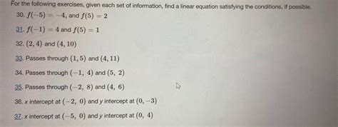 Solved For The Following Exercises Given Each Set Of