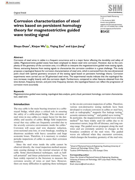 Corrosion Characterization Of Steel Wires Based On Persistent Homology Theory For