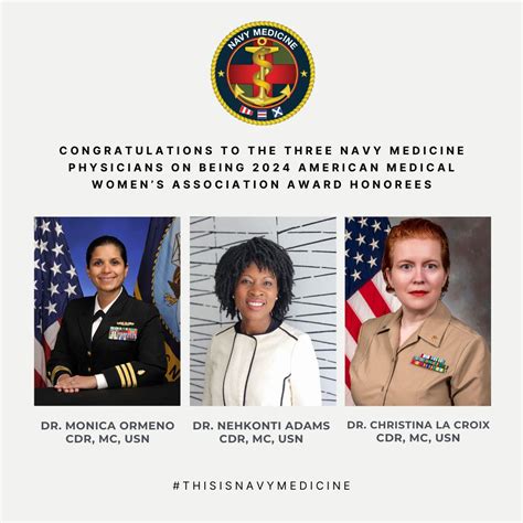 Congrats To 3 Navy Medicine Amwa Awardees Cdrs Monica Ormeno