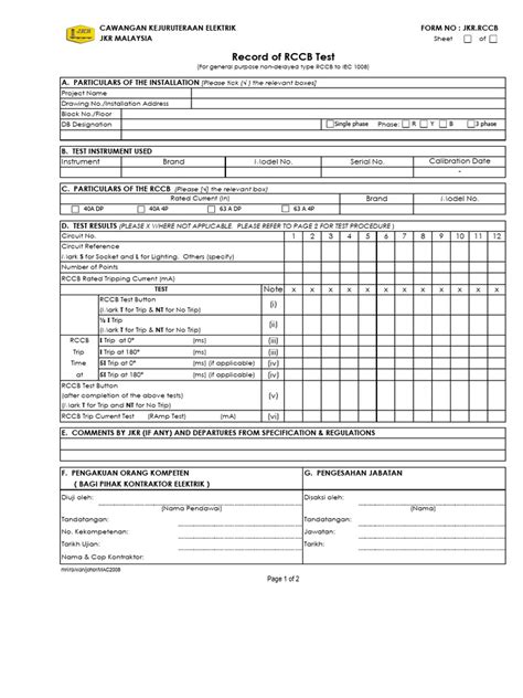 Jkr Rccb Rccb Test Pdf Electrical Components Equipment