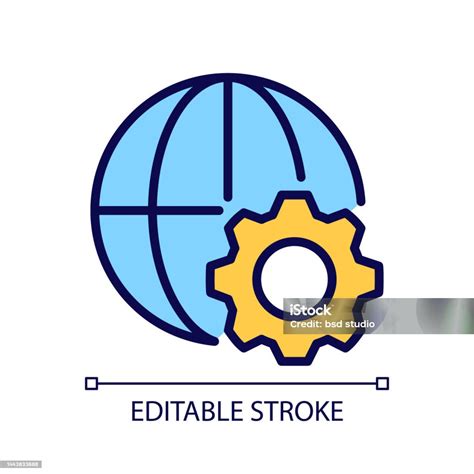 Globalization Process Pixel Perfect Rgb Color Icon Stock Illustration