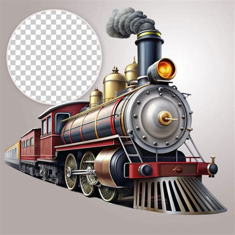 Modern Train Rail Vehicle Illustration On Transparent Background Premium AI Generated PSD