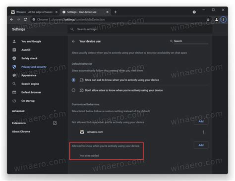 Disable Google Chrome Idle Detection API