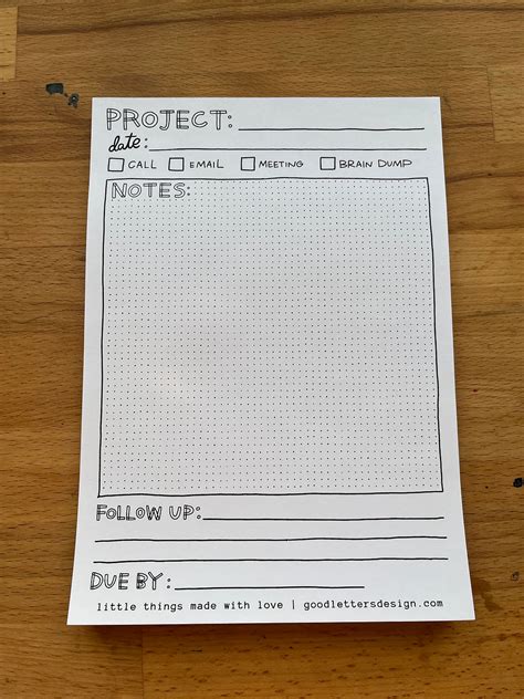 Project Pad Notepad Good Letters
