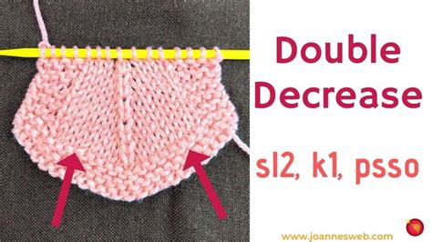 Double Decrease Sl2k1psso Knitting Abbreviations Knitting