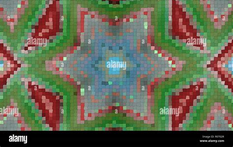 3d Rendering Of An Abstract Picture From A Mosaic Bright Composition