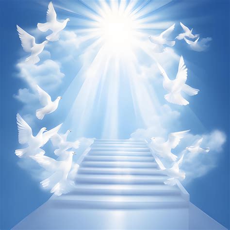 Heavenly Memorial Photo Background Serene Dove Artwork Etsy