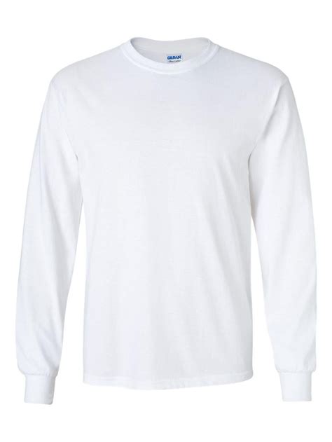 Gildan Cotton Long Sleeve T Shirt Unisex Crewneck Relaxed Fit