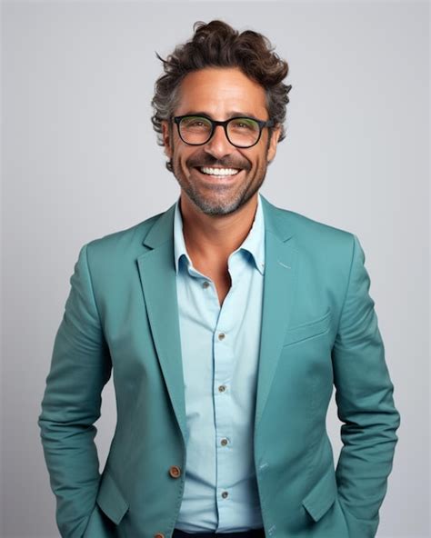Premium Photo A Man Wearing A Green Jacket And Glasses Smiling For