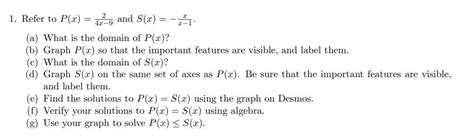 solved 1 refer to p x 4x−92 and s x −x−1x a what is