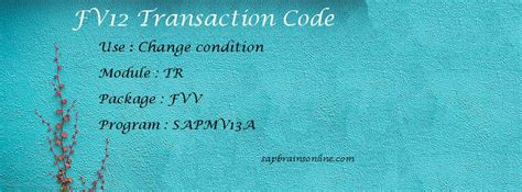 FV12 SAP Tcode For Change Condition