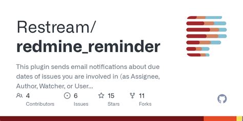 GitHub Restream Redmine Reminder This Plugin Sends Email Notifications About Due Dates Of
