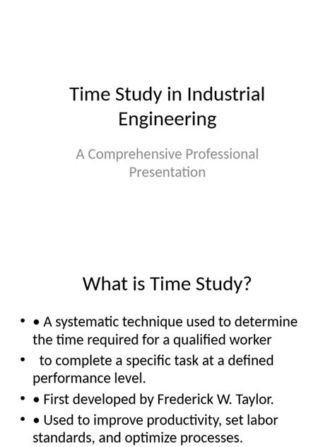 Time Study Techniques In Industrial Engineering Pdf
