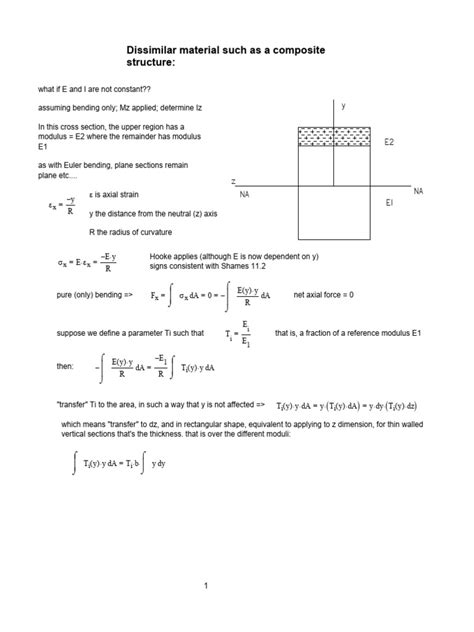 Lecture 9a Composite Sections Pdf Bending Materials Science