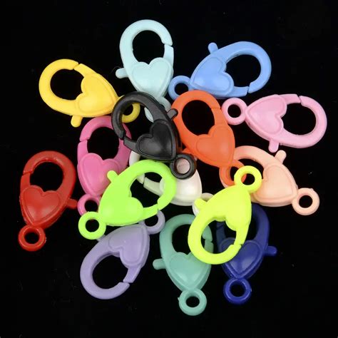22x12mm 보석 결과 목걸이 팔찌 체인 Diy 키 체인을 만들기위한 하트 모양의 플라스틱 랍스터 Temu Korea