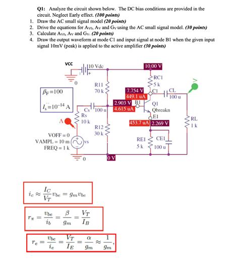 Solved Q Analyze The Circuit Shown Below The DC Bias Chegg