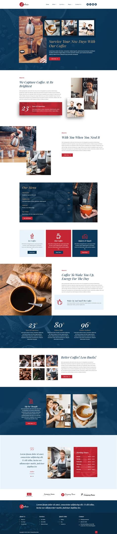Cedric Coffee And Beverages Elementor Template Kit By Maximustheme