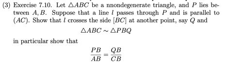 Solved 3 Exercise 7 10 Let ABC Be A Nnondegenerate Chegg Com