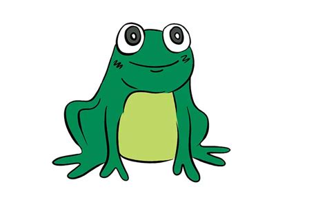 آموزش کشیدن نقاشی قورباغه بامزه ساده، قدم به قدم و تصویری