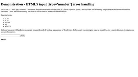 Html5 Input Typenumber Demo