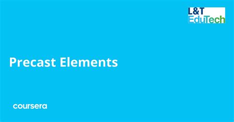 Precast Elements Coursera