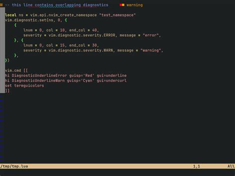 Mixing Diagnostic Underline Styles Causes Incorrect Rendering · Issue 22371 · Neovimneovim
