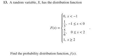 solved 13 a random variable x has the distribution
