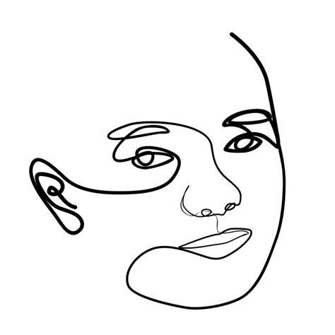 Abstract Face One Line Drawing Minimalistic Style 22217083 Vector Art At Vecteezy