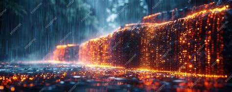 premium photo binary code cascading like a waterfall background