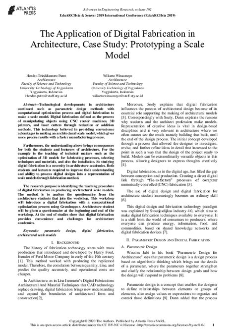 Pdf The Application Of Digital Fabrication In Architecture Case