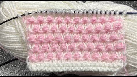 Узоры спицами Двухцветные узоры Узор «Жемчужные узелки Youtube