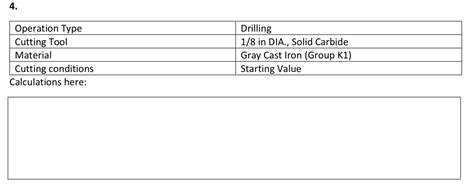 for the next operations calculate process parameters