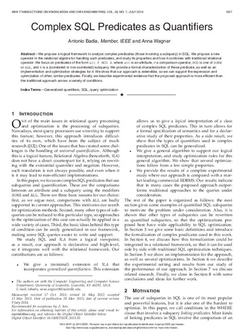 pdf complex sql predicates as quantifiers
