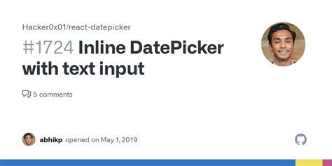 Inline Datepicker With Text Input Issue Hacker X React Datepicker Github