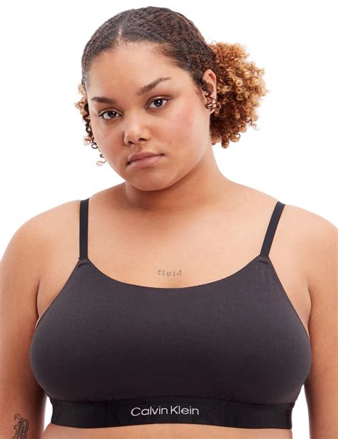 Calvin Klein Embossed Icon Cotton Unlined Bralette Calvin Klein