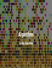 Analyzing Sorting Algorithms Factors To Consider For Efficient Course Hero