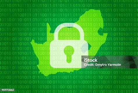 남아 프리 카 공화국의 지도입니다 잠금 및 이진 코드 배경 그림입니다 인터넷 차단 바이러스 공격 개인 정보 보호 0명에 대한 스톡 벡터 아트 및 기타 이미지 Istock