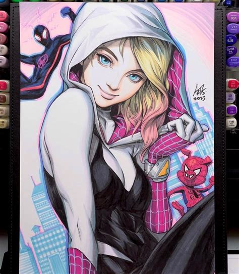 Drawing Spider Gwen Spider Man Across The Spiderverse Artist Artgerm Girls Cartoon Art