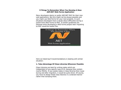 9 Things To Remember When You Develop A New Web Forms