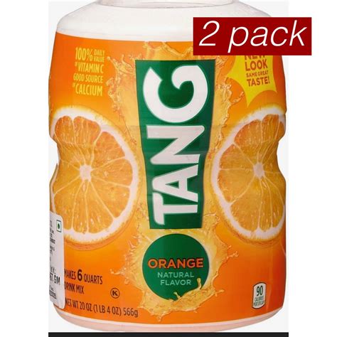 Tan G Tang Orange Drink Mix 20oz Pack Of 2 With Vitamin C Calcium
