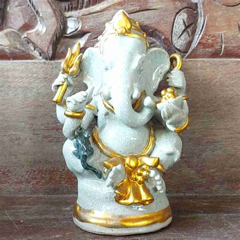 💫พระพิฆเนศปางเสวยสุข เทพแห่งความสำเร็จ เนื้อดินปั้นมือ ศิลปสุโขทัย ขนาดสูง 8นิ้ว หน้าตัก 4 นิ้ว