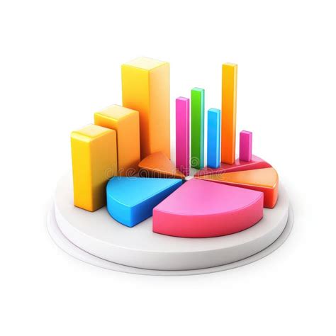 Colorful 3d Bar And Pie Charts Data Visualization For Business