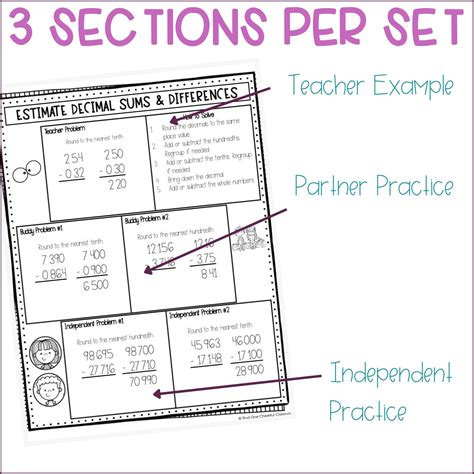 Th Grade Rounding Comparing Adding And Subtracting Decimals Guided Math Notes Classful