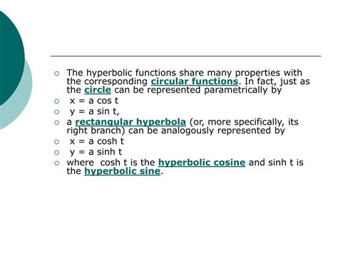 Ppt Hyperbolic Functions Powerpoint Presentation Free Download Id